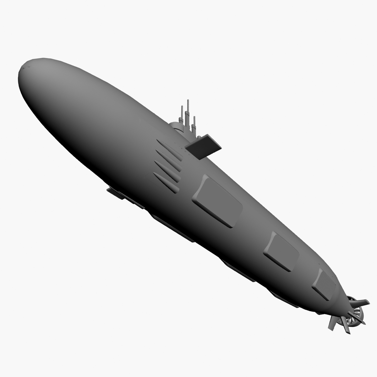 uss seawolf navy attack submarine 3d model