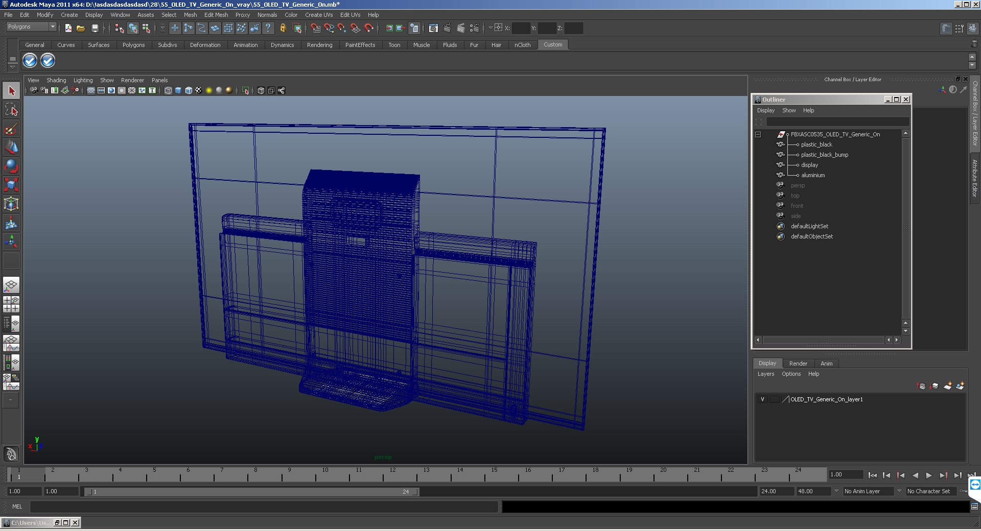 3D 55 Oled Tv Generic Model - TurboSquid 1311899