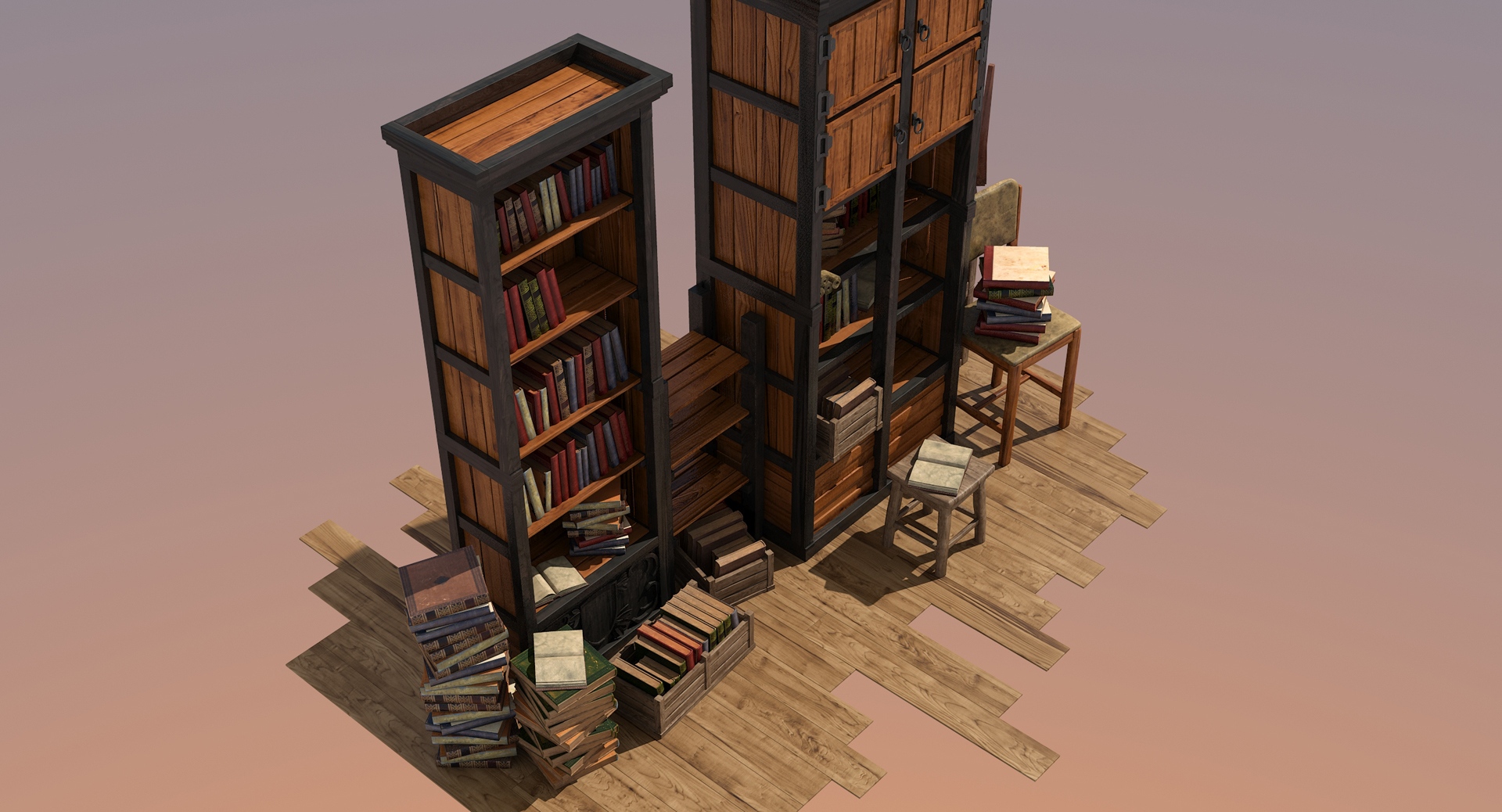 3d model book display