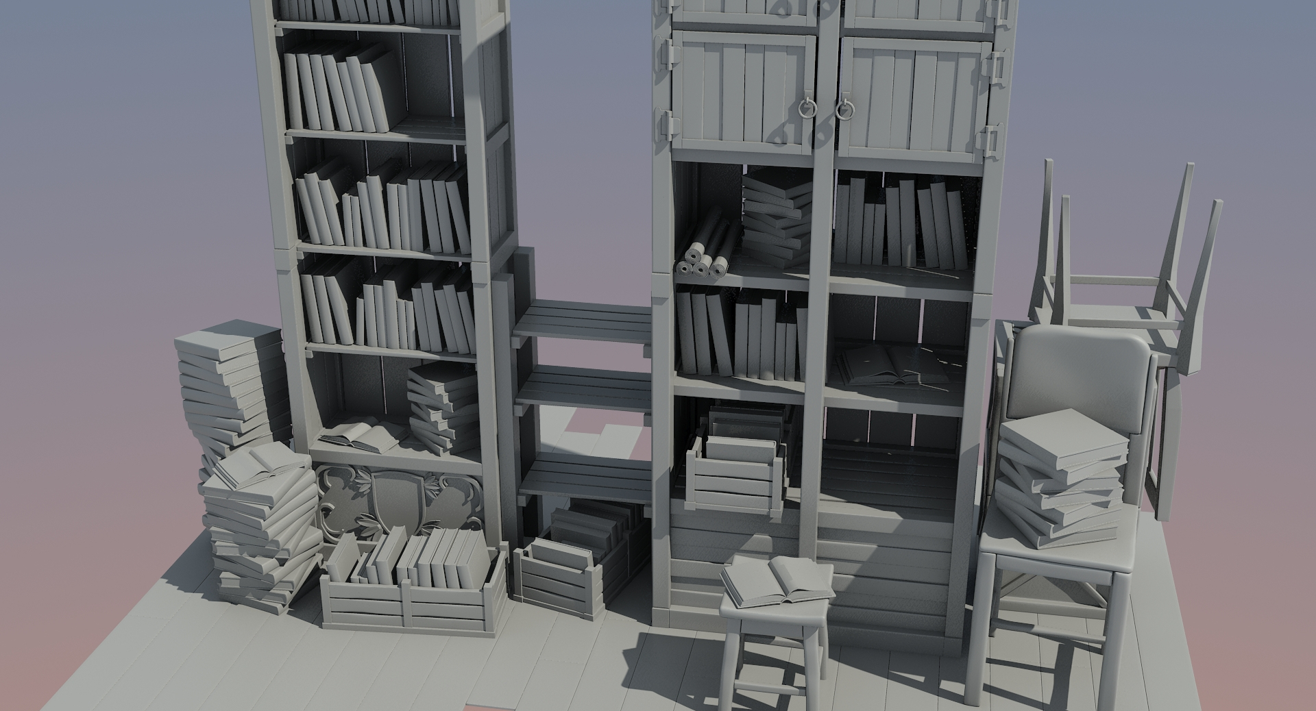 3d model book display