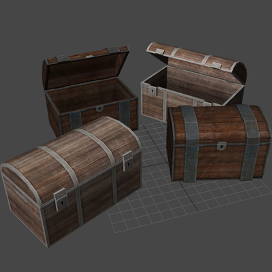 3d chests rpg model