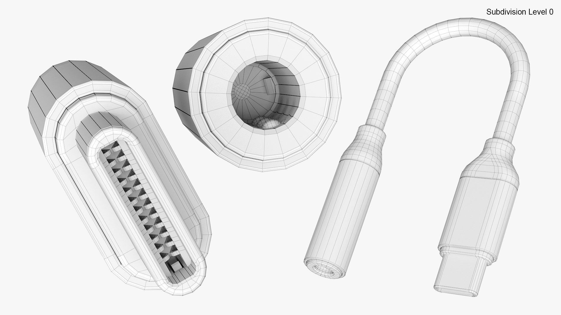 3D USB C To Audio Cable - TurboSquid 2269033