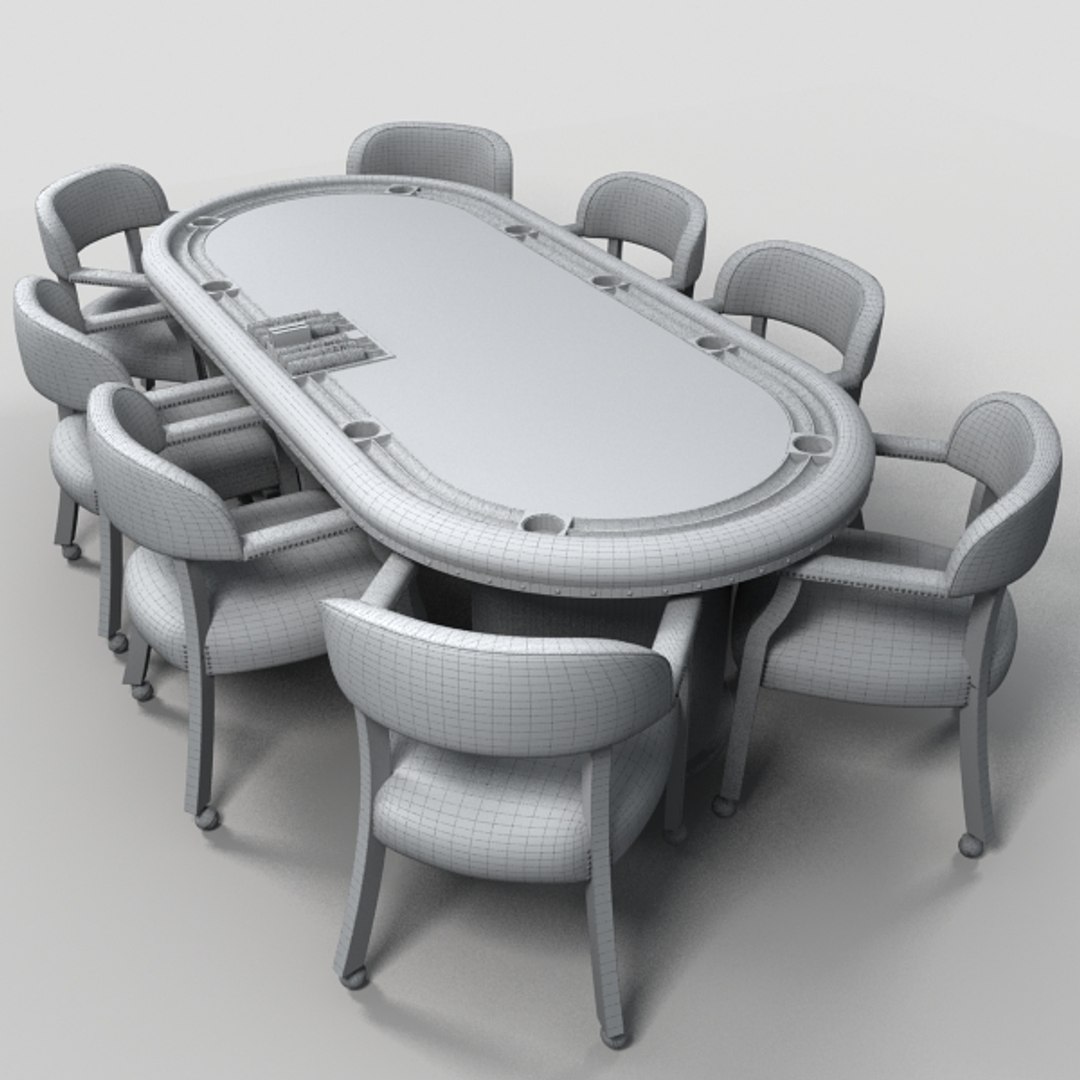 3d model of poker table