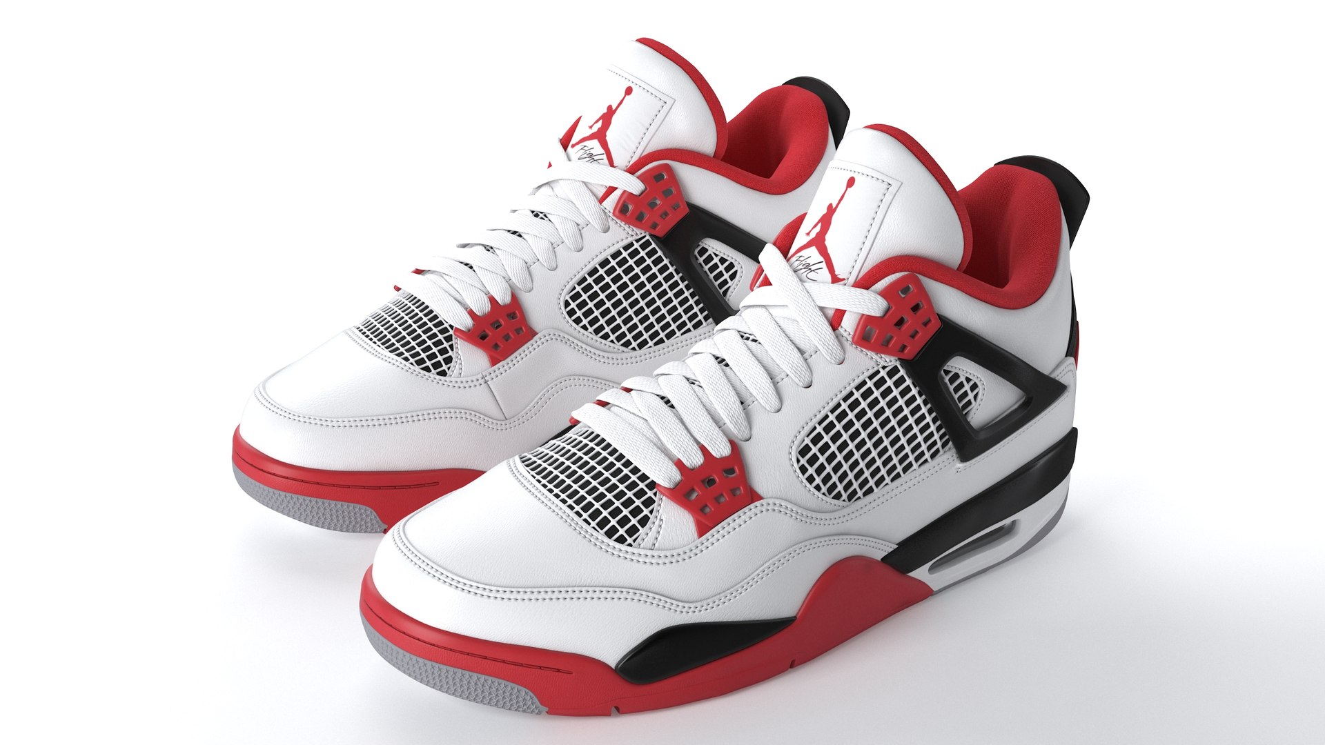 3D Jordan 4 Retro Fire Red PBR - TurboSquid 2008118