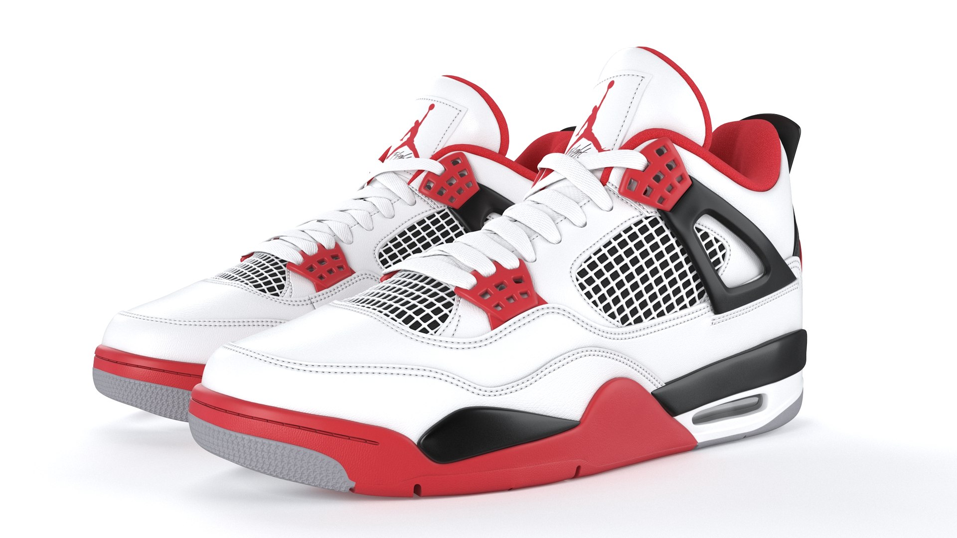 3D Jordan 4 Retro Fire Red PBR - TurboSquid 2008118