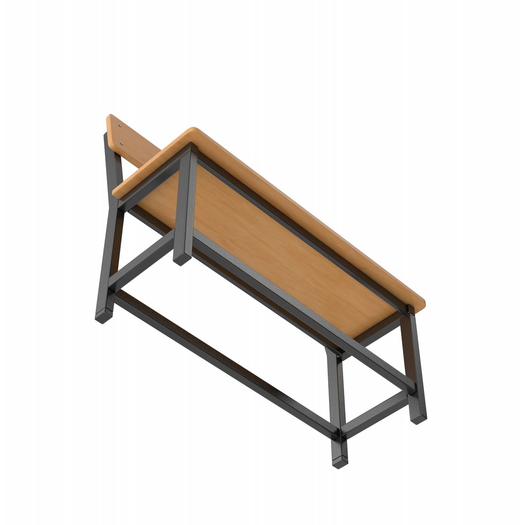 3D model Wooden School Bench - TurboSquid 1861627