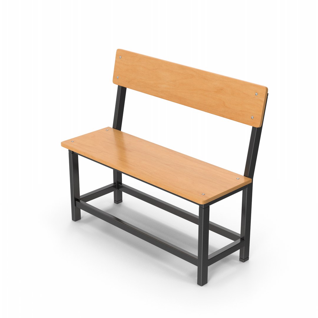 3D model Wooden School Bench - TurboSquid 1861627