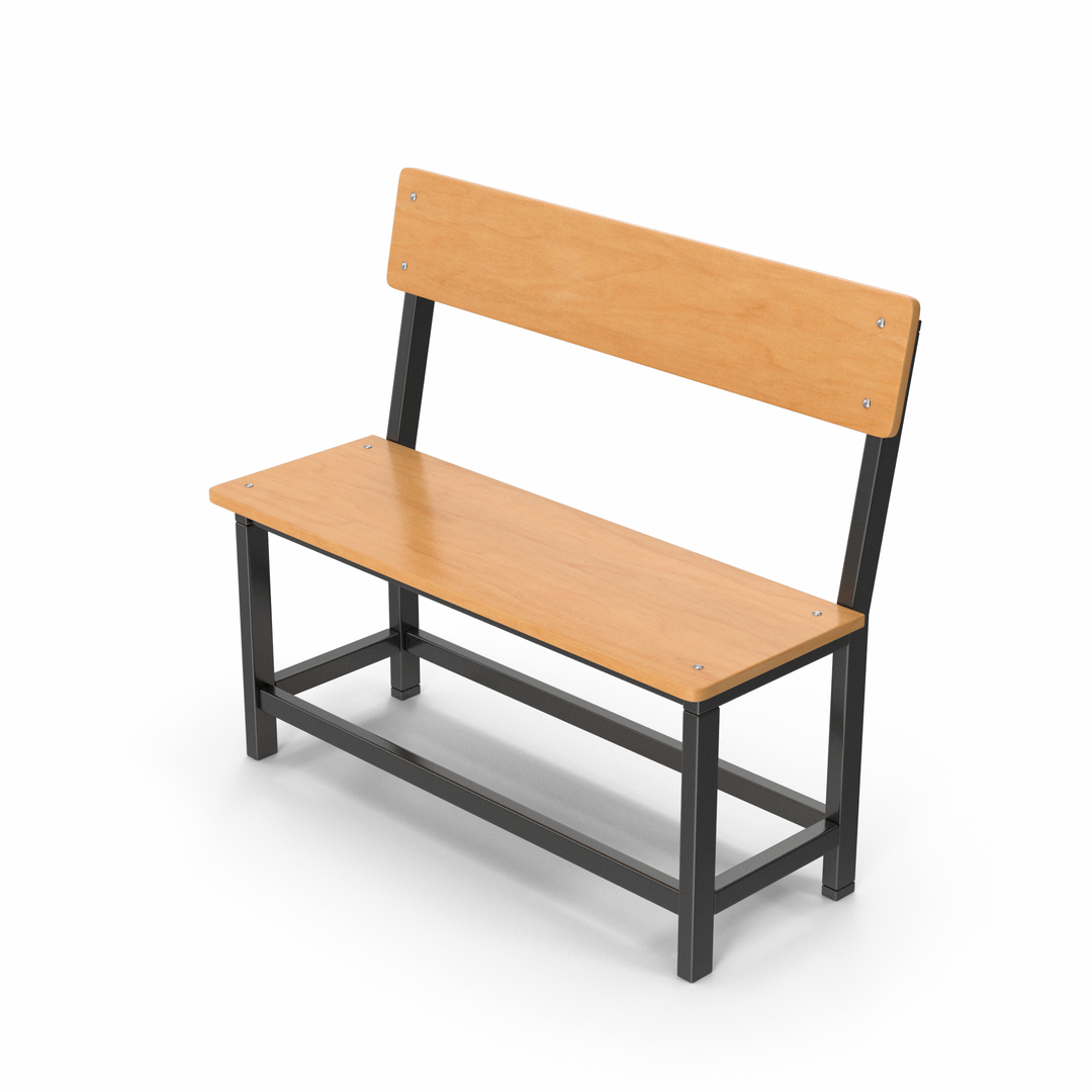3D model Wooden School Bench - TurboSquid 1861627