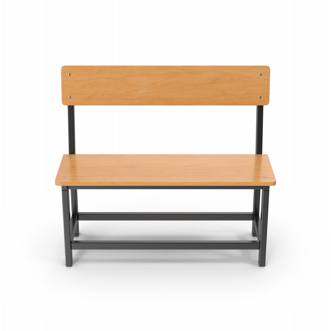 3D model Wooden School Bench - TurboSquid 1861627