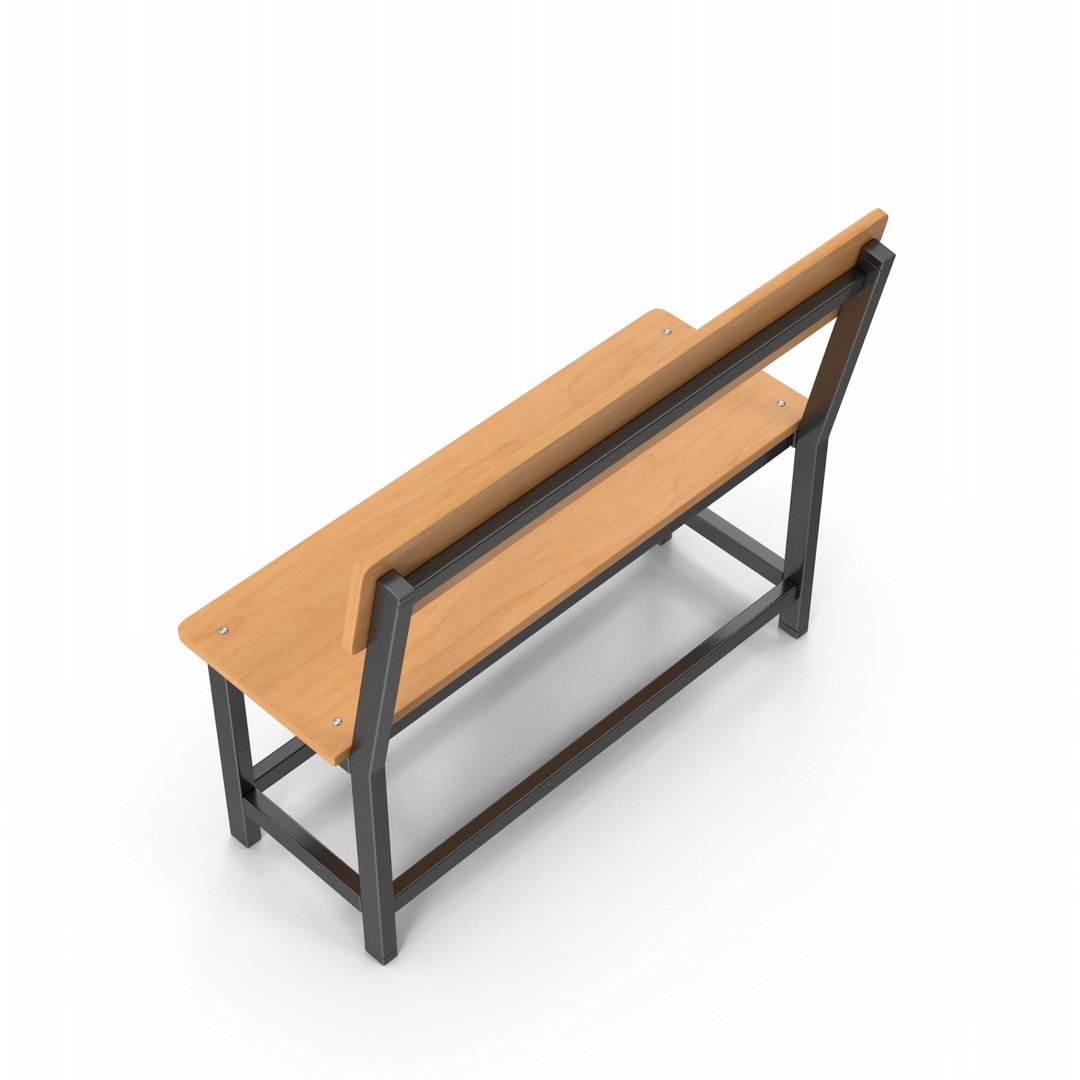 3D model Wooden School Bench - TurboSquid 1861627