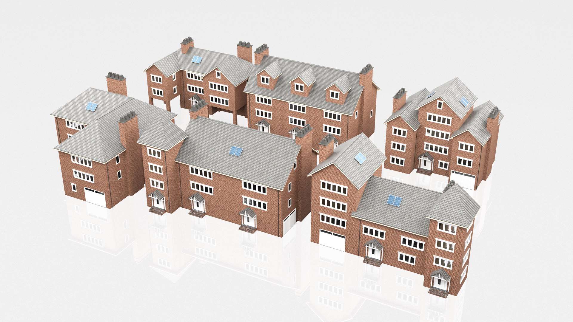 British House Design Collection - 6 Pieces 3D - TurboSquid 2268917