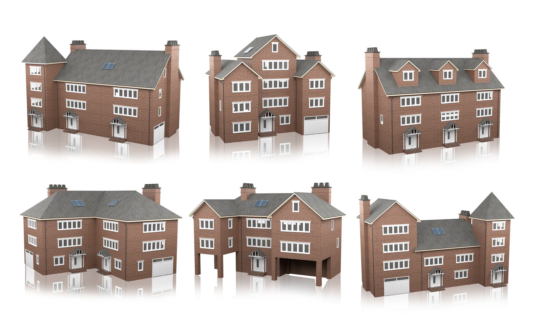 British House Design Collection - 6 Pieces 3D - TurboSquid 2268917