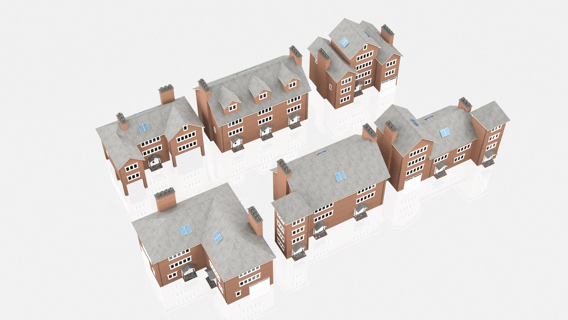 British House Design Collection - 6 Pieces 3D - TurboSquid 2268917