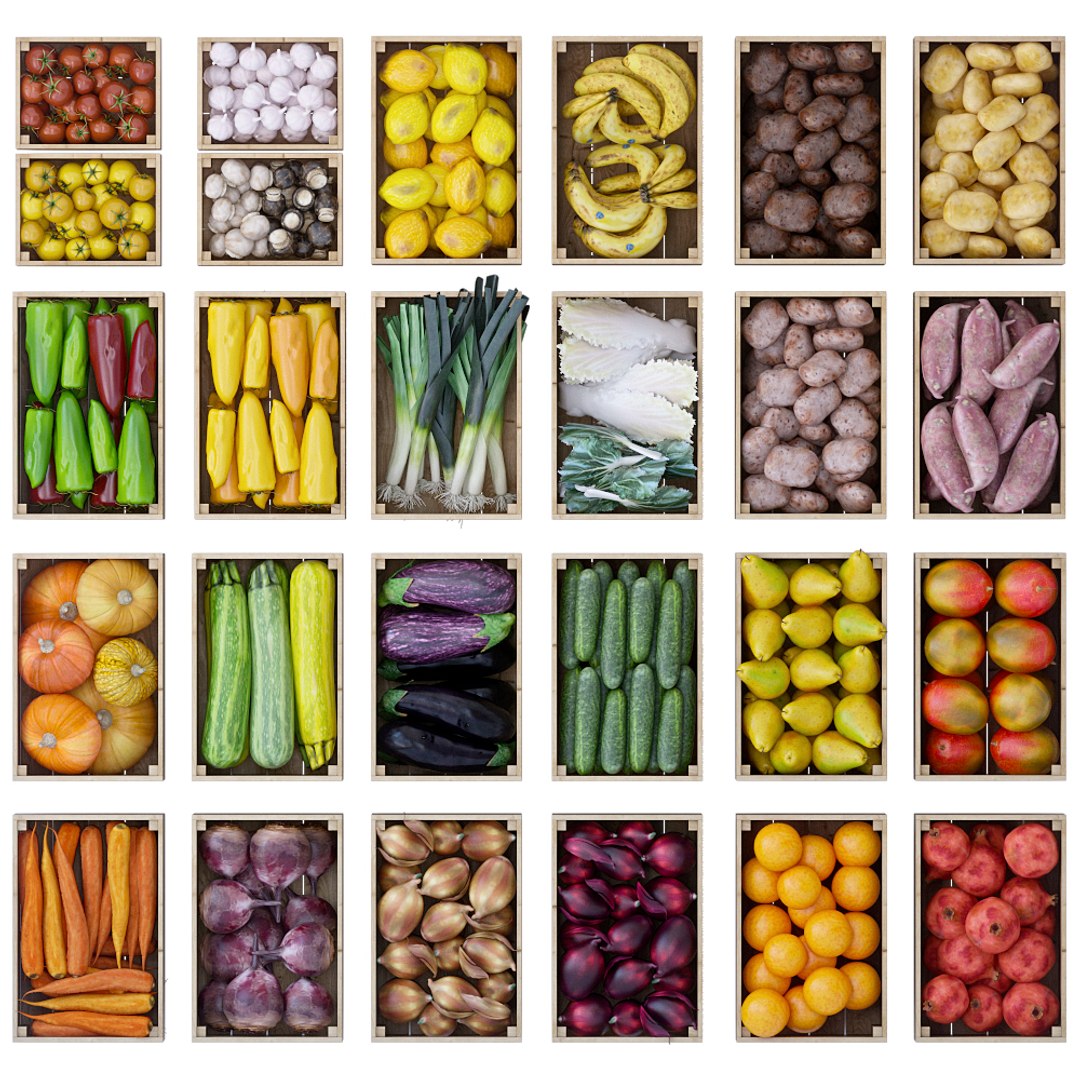 3D Pack Vegetables Fruits Model - TurboSquid 1690455