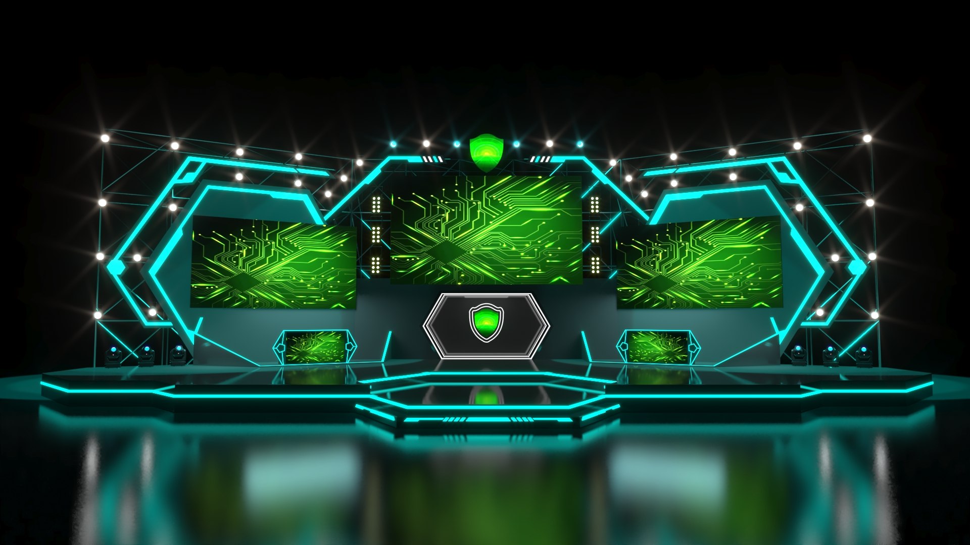 3D Virtual Stage Stage Truss Meeting Hall Wedding Show Concert v32 ...