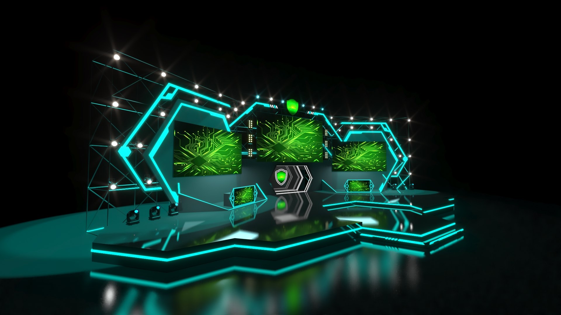 3D Virtual Stage Stage Truss Meeting Hall Wedding Show Concert v32 ...