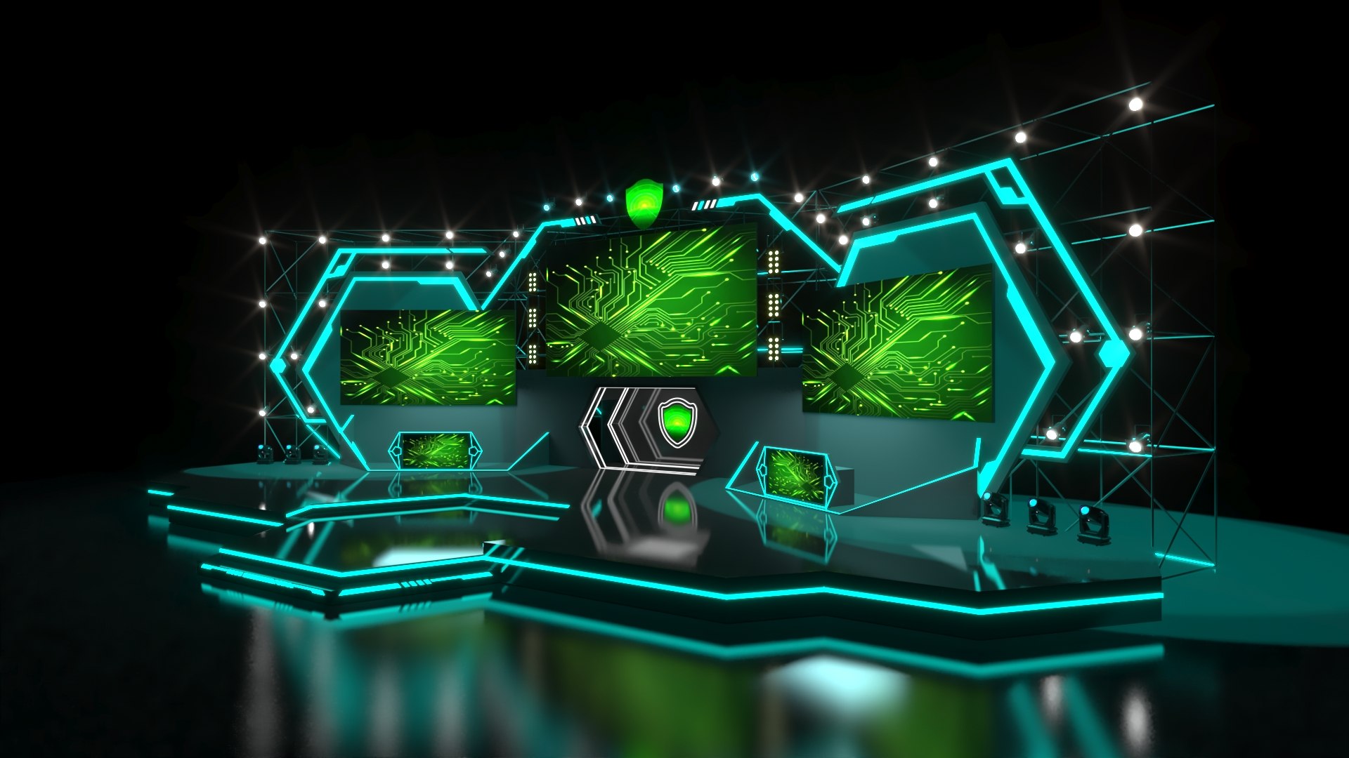 3D Virtual Stage Stage Truss Meeting Hall Wedding Show Concert v32 ...