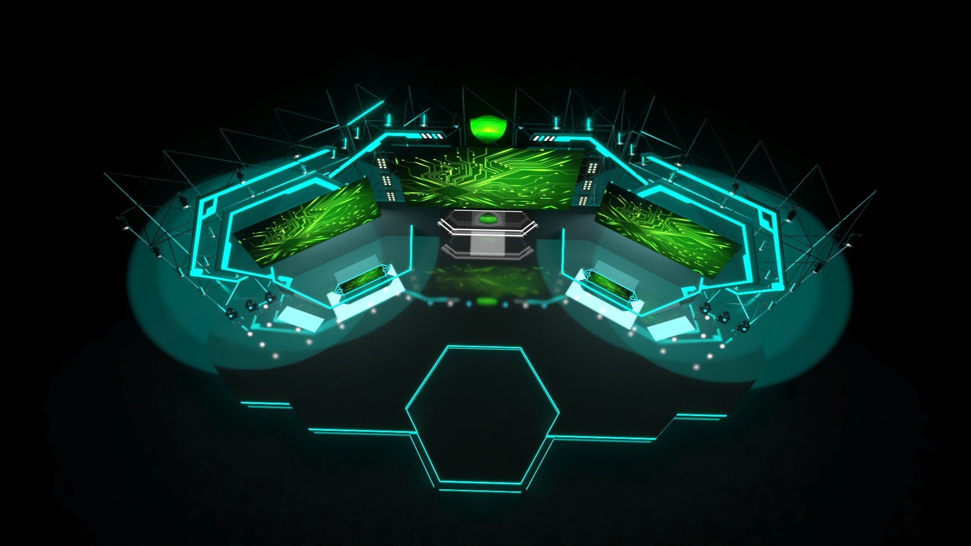 3D Virtual Stage Stage Truss Meeting Hall Wedding Show Concert v32 ...