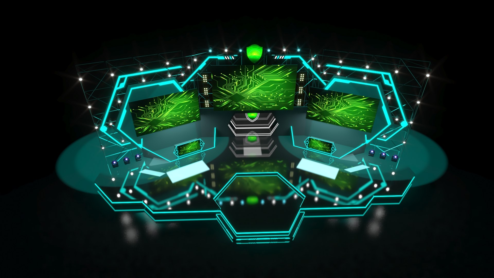 3D Virtual Stage Stage Truss Meeting Hall Wedding Show Concert v32 ...