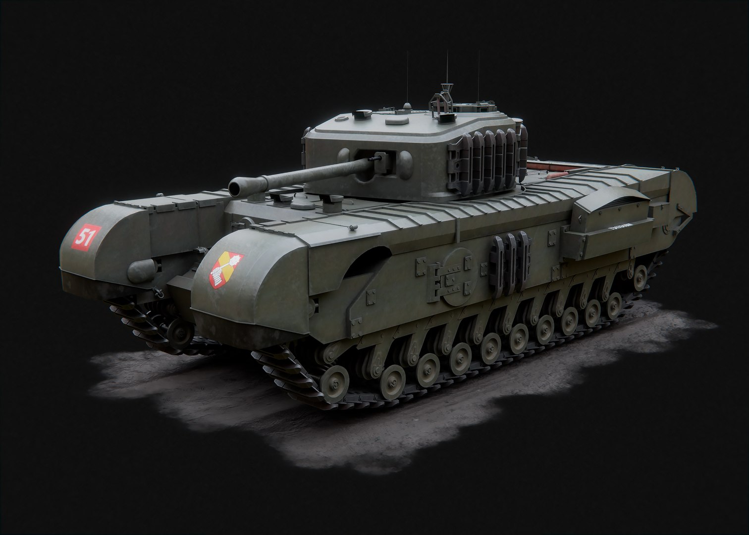 3D Churchill Mk VII A22F - WW2 British Heavy Tank - TurboSquid 1848013