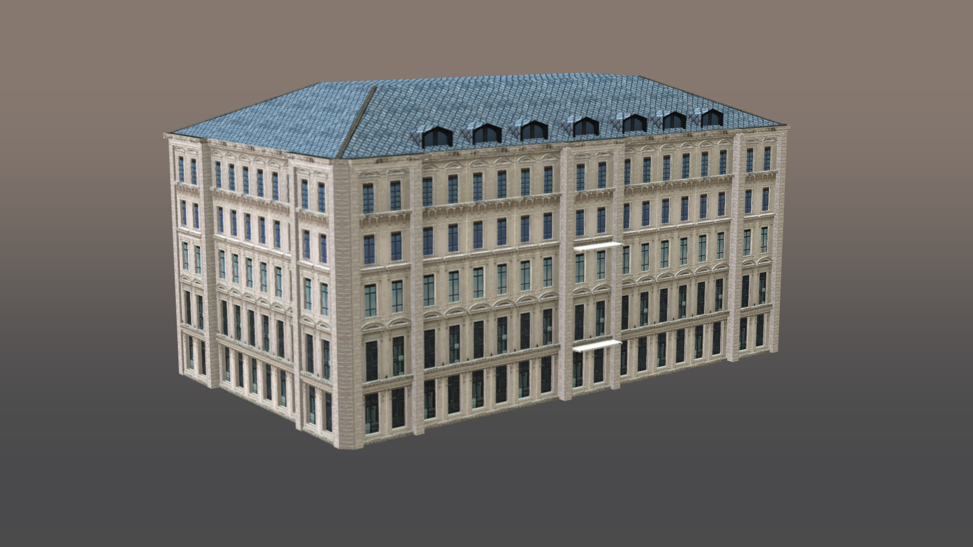 3d building exterior modelled model