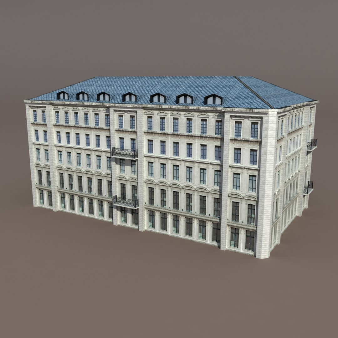 3d building exterior modelled model