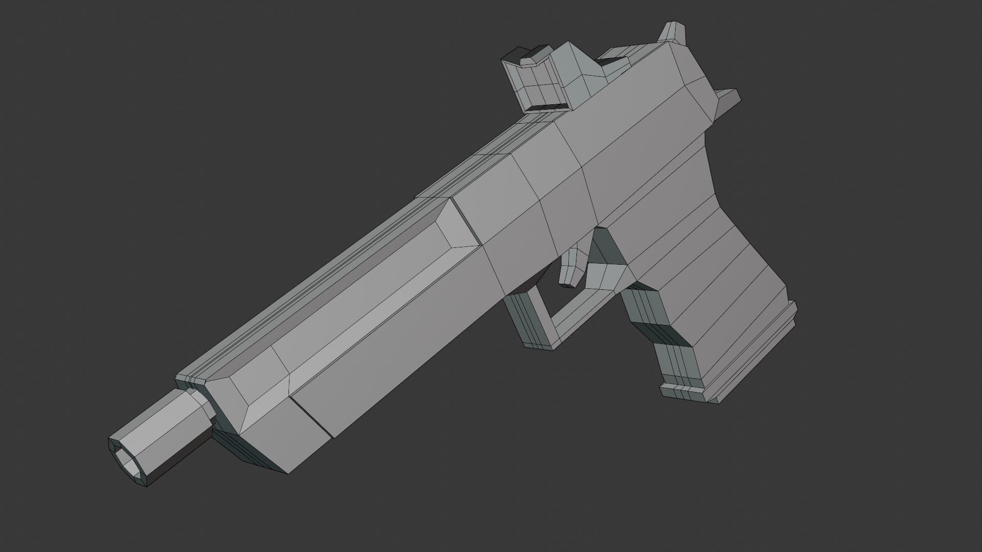 Low Poly Deagle-style Pistol -20 Variations Game Ready Model ...