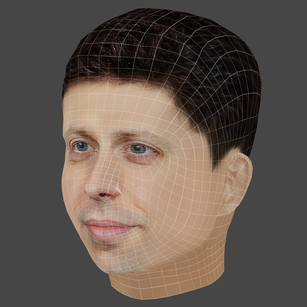 3D Sam Altman Head - Low Poly Head For Game Model - TurboSquid 2289214