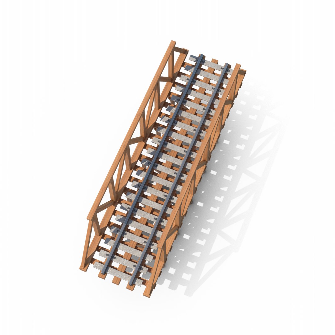 Wooden Railroad Bridge 3D - TurboSquid 2119895