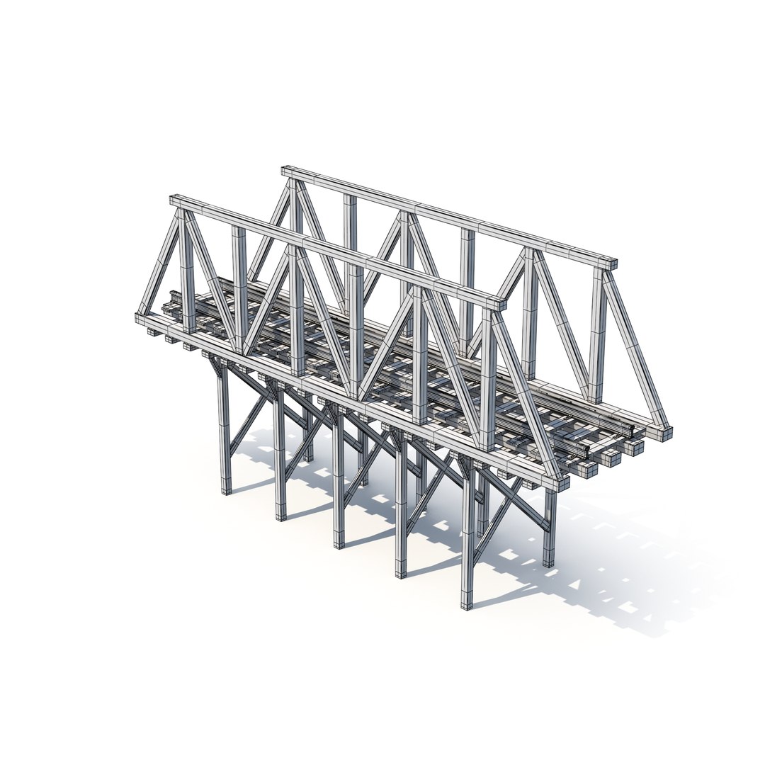 Wooden Railroad Bridge 3D - TurboSquid 2119895