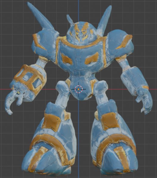 modelo 3d Mecha dañada y medio derretida del villano principal ...