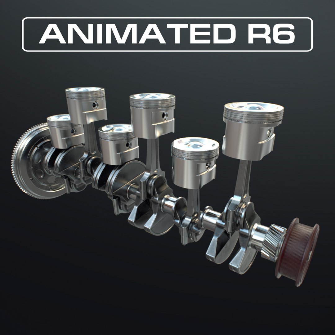 INLINE6 Engine Working Animated Model - TurboSquid 1982807