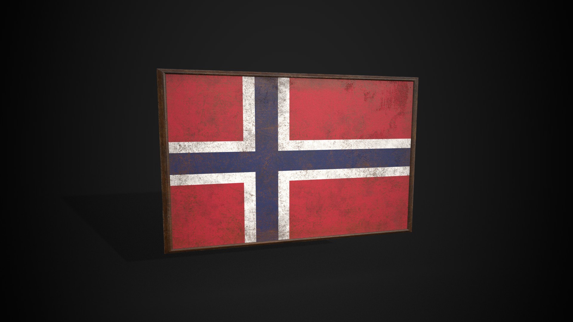 Old Picture Frame With Norway Flag - Game Ready PBR Low-poly 3D Model ...