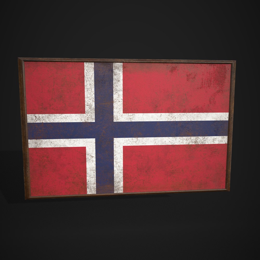Old Picture Frame With Norway Flag - Game Ready PBR Low-poly 3D Model ...