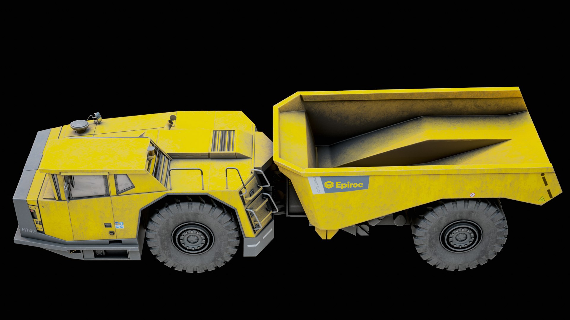 3D Underground Mining Truck Epiroc MT-42 Dirty PBR - TurboSquid 2073869
