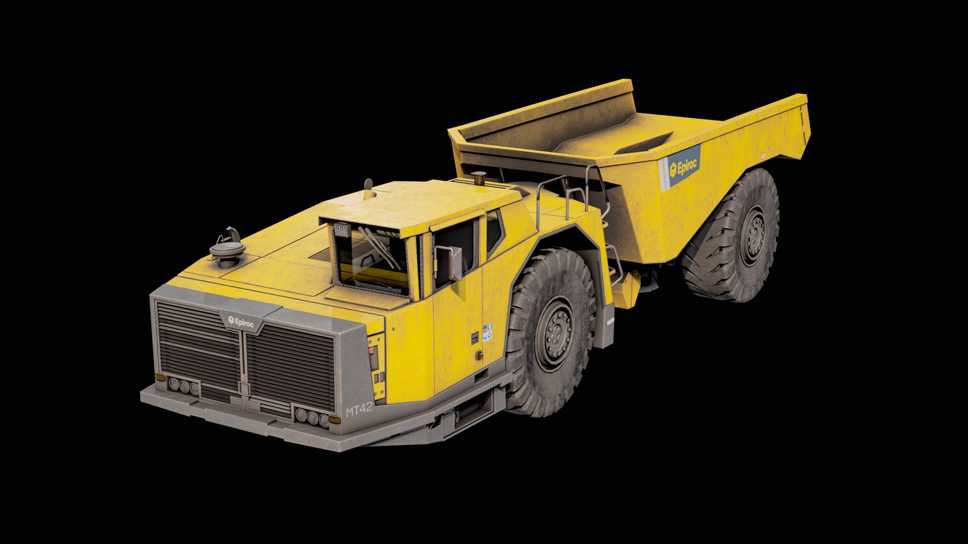 3D Underground Mining Truck Epiroc MT-42 Dirty PBR - TurboSquid 2073869