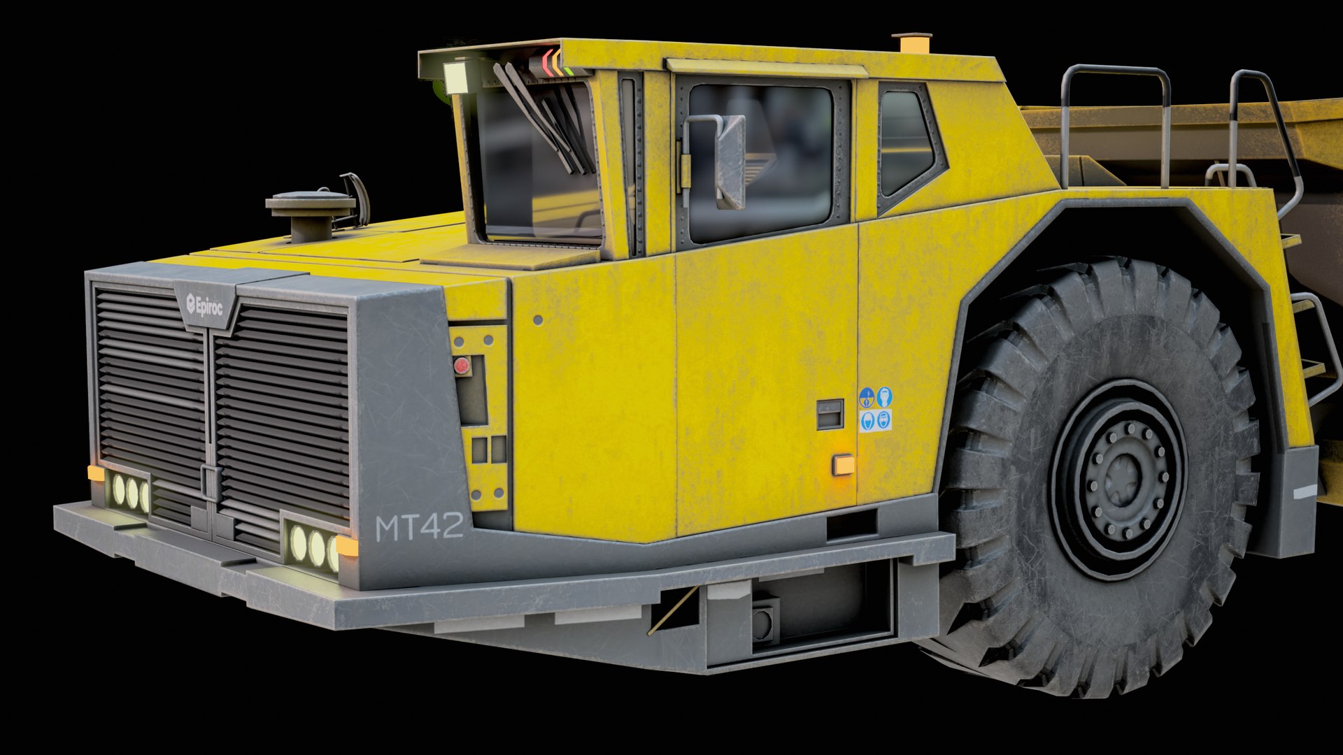 3D Underground Mining Truck Epiroc MT-42 Dirty PBR - TurboSquid 2073869