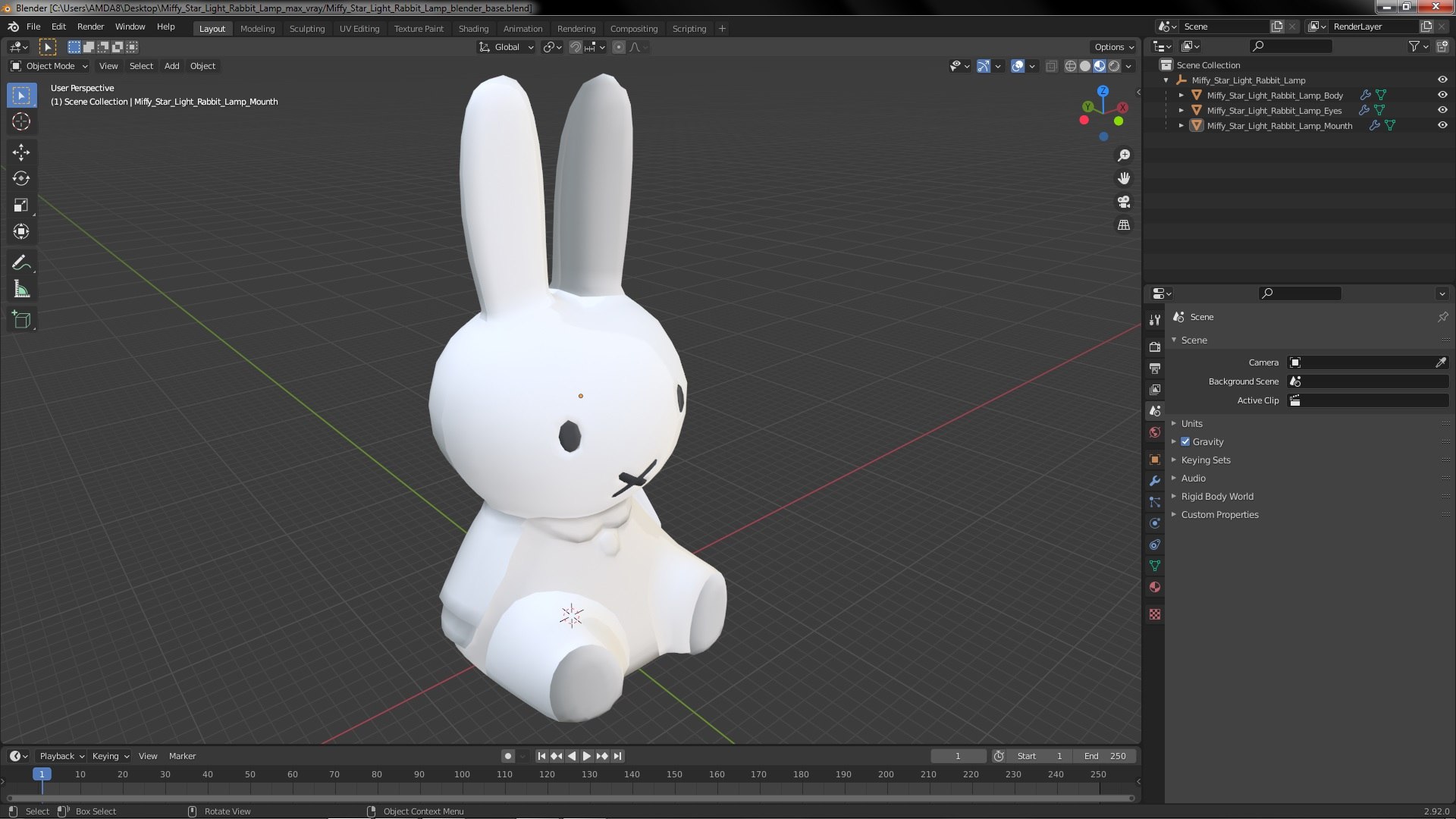 Miffy Star Light Rabbit Lamp Model - TurboSquid 2075470