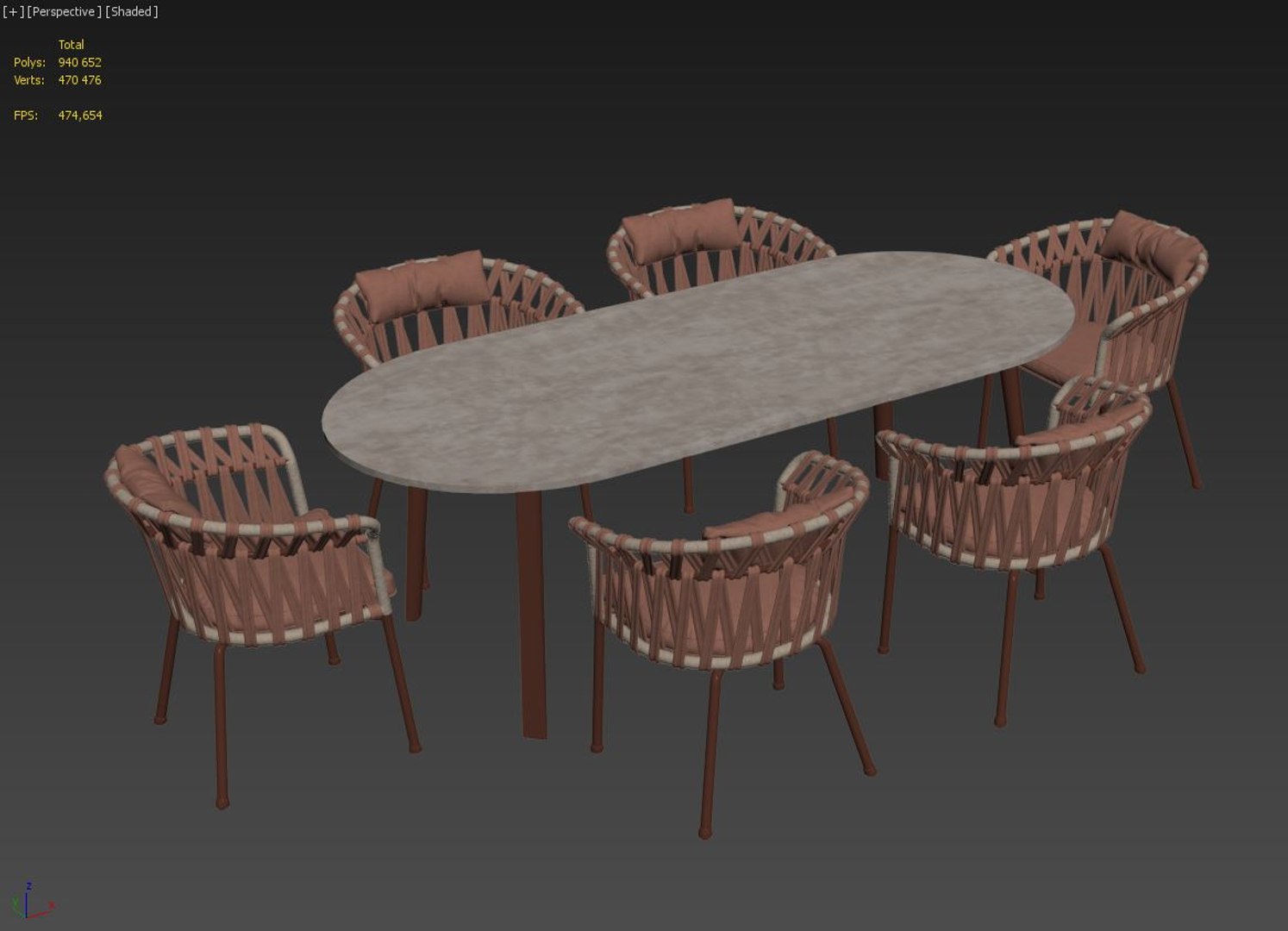 3D Varaschin Emma Cross Dining Set Model - TurboSquid 1898534