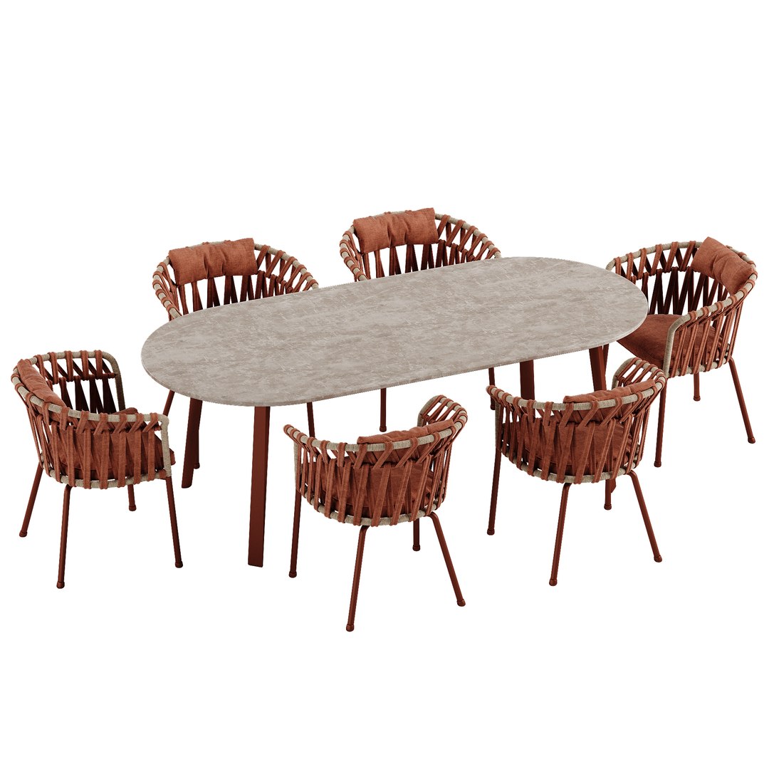 3D Varaschin Emma Cross Dining Set Model - TurboSquid 1898534