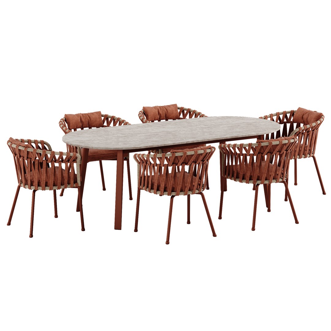 3D Varaschin Emma Cross Dining Set Model - TurboSquid 1898534