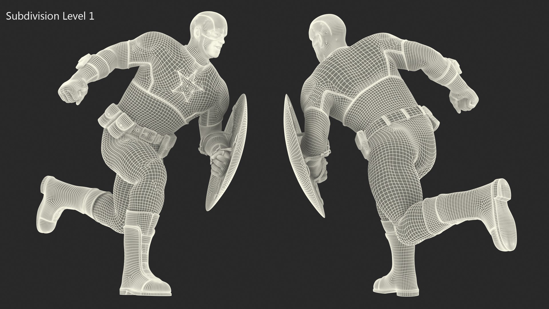 Comics Character Captain America Running Pose 3D model - TurboSquid 2054853