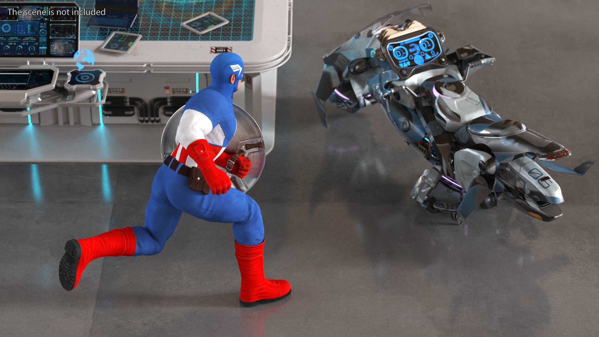 Comics Character Captain America Running Pose 3D model - TurboSquid 2054853