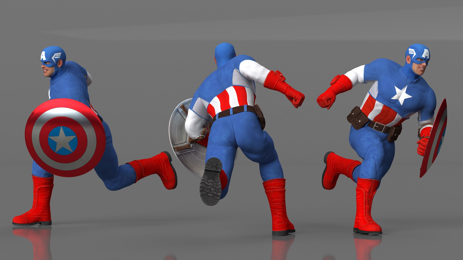 Comics Character Captain America Running Pose 3D model - TurboSquid 2054853