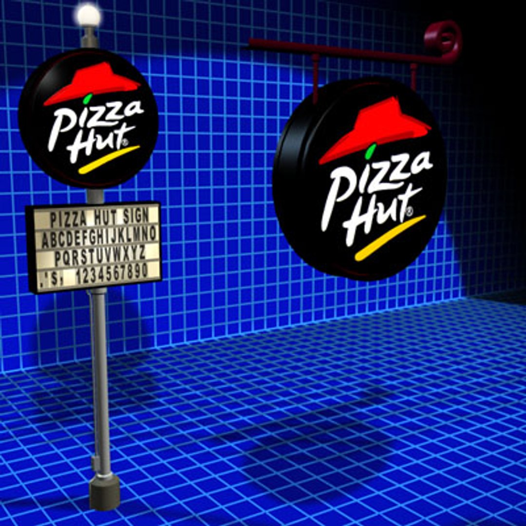 3d Pizza Hut Sign 01 Model