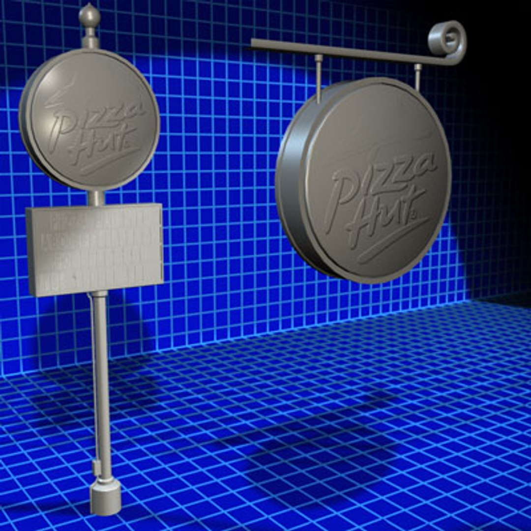 3d Pizza Hut Sign 01 Model