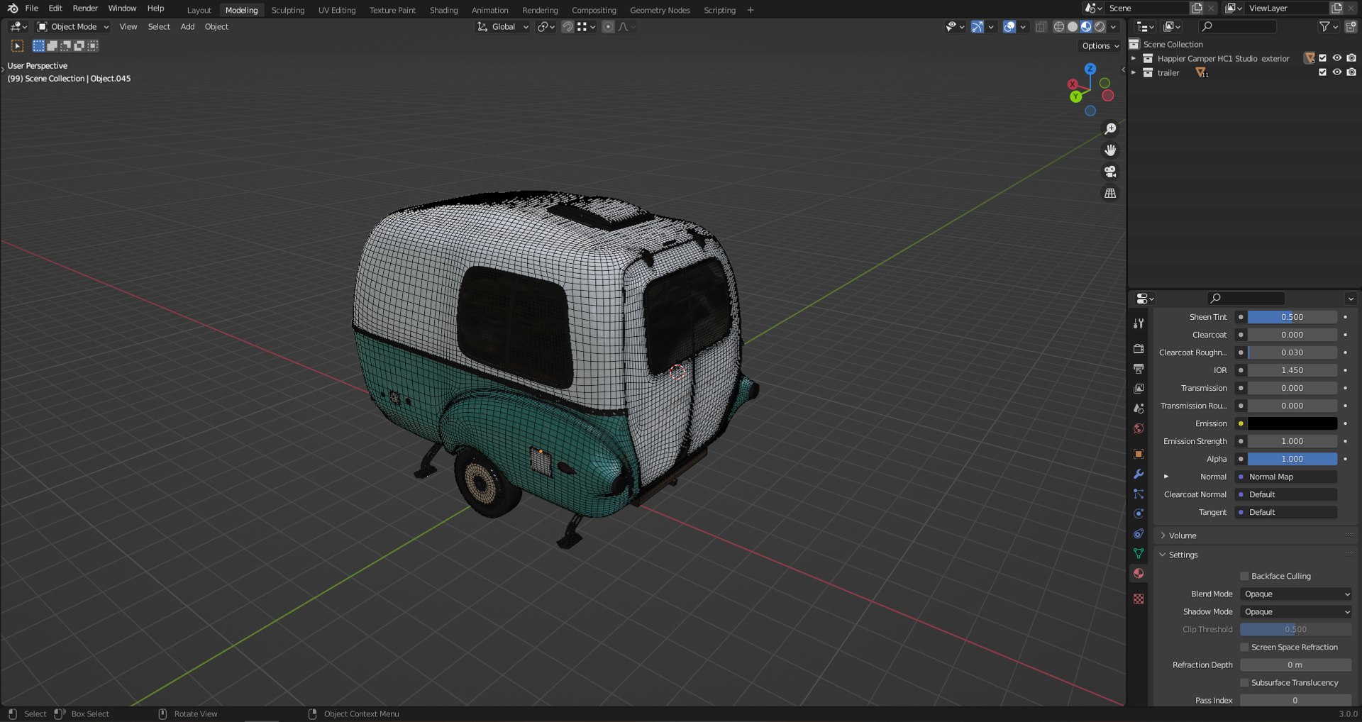 Happier Camper HC1 Studio Topanga Turquoise Model - TurboSquid 2240441