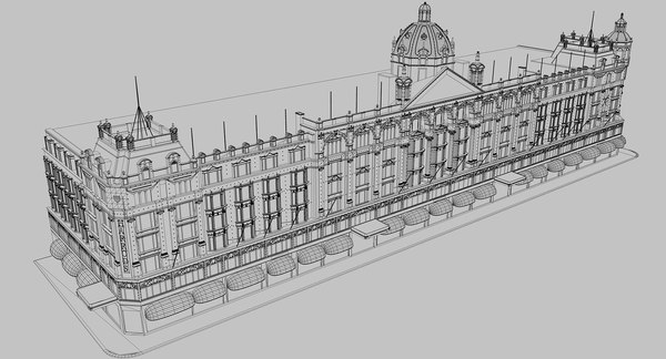 3d historic shopping mall harrods