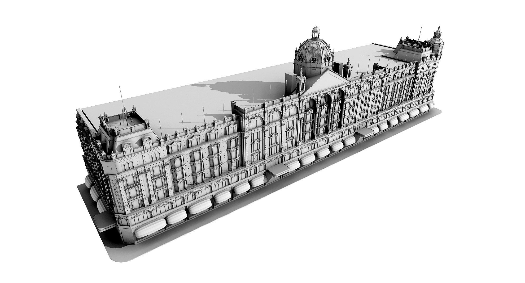 3d historic shopping mall harrods