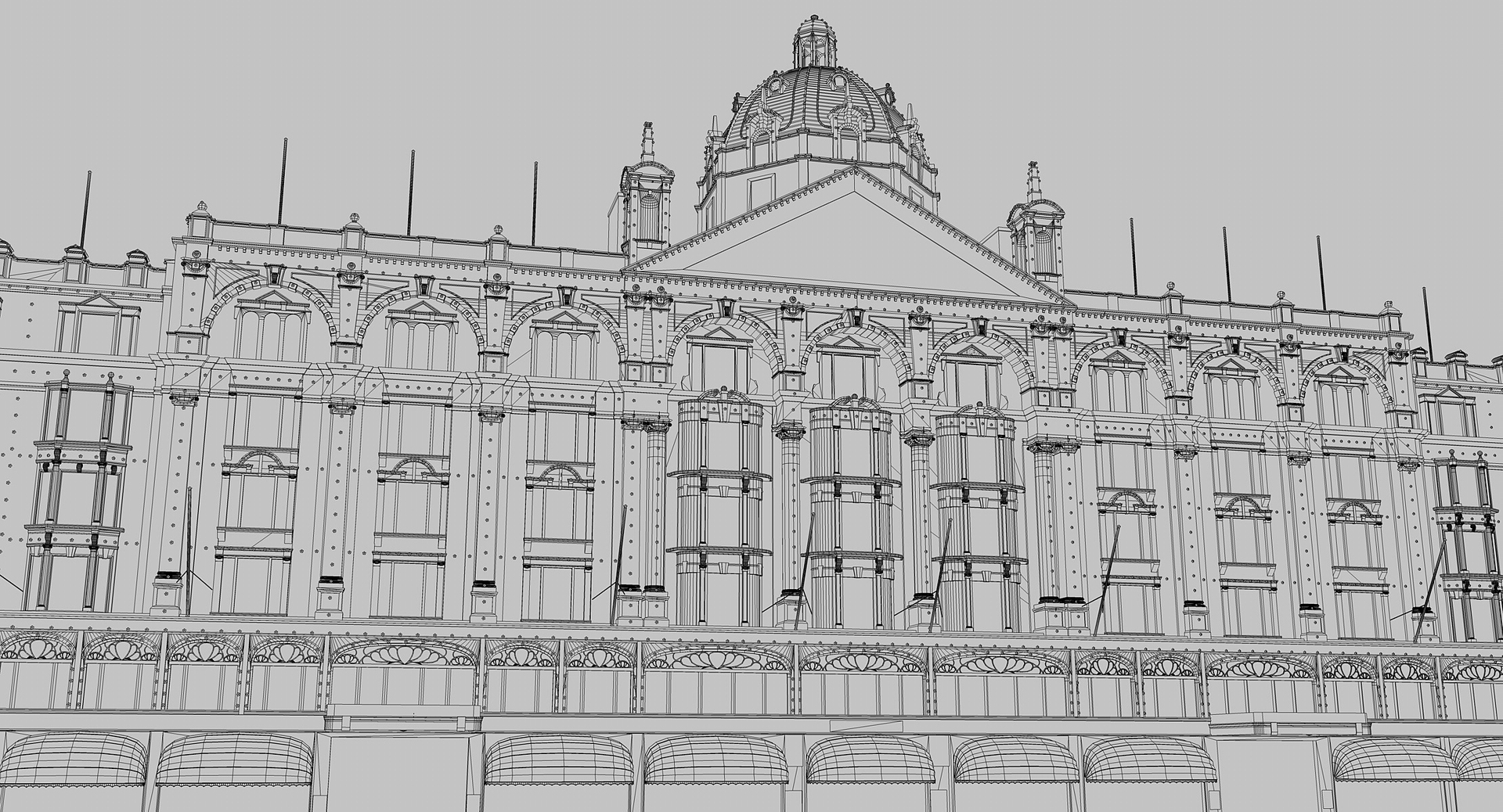 3d historic shopping mall harrods